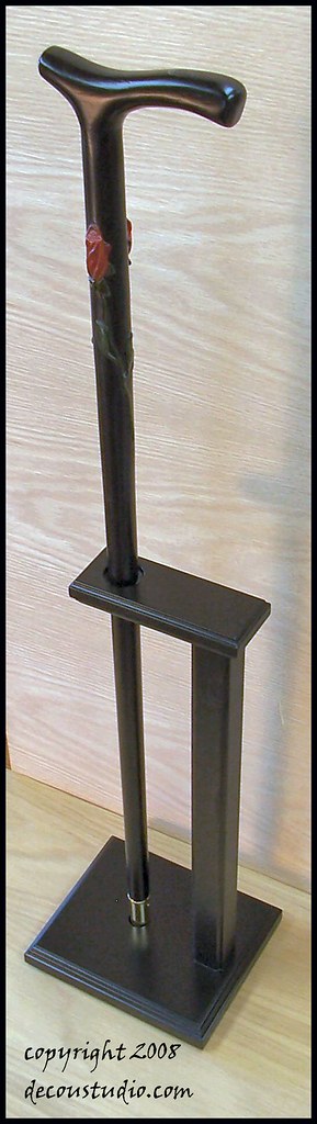 A Lady's Fancy Dress-Up Walking Cane, with Handcarved Red Long-Stem ...
